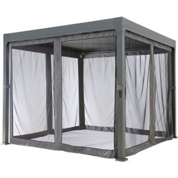 Pavillonseitenteil Konifera "Moskitonetz", grau (anthrazit), B:300cm, Polyethylen (PE), Pavillonseitenteile, f&uuml;r Pavillon &raquo;Palma&laquo; 300x300 cm