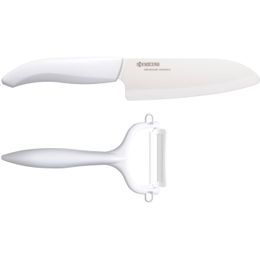Messer-Set Kyocera, wei&szlig;, Keramik, Kochmesser-Sets, extrem scharfe Hochleistungskeramik-Klinge