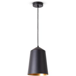 Paco Home Deckenleuchte "Jackson", schwarz, 1, Ø 19,5cm H: 28,5cm, Leuchten, Wohnzimmer Aluminium Pulverbeschichtet Industrial Design E27, Pendellampe Esszimmerlampe Pendelleuchte