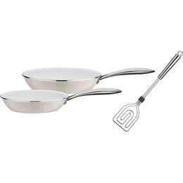 Pfannen-Set GSW "CERAMICA color", beige (ceme, weiß), Ø:28cm, Pfannen, Induktion