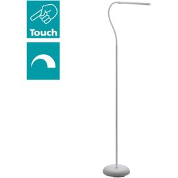 Eglo Stehlampe "LAROA LED Stehleuchte, Touchsensor, 4-step dimming, modern", weiß, 1, Ø 21cm H: 130cm, Leuchten, Standlampe, LED Bürolampe, beweglicher Leuchtenkopf, 53,5x21x130cm, Stehlampe