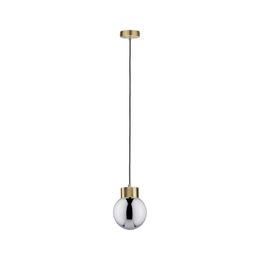 Paulmann Pendelleuchte "Neordic Linja max. 1x20W Rauchglas/Messig geb&uuml;rstet 230V", schwarz (anthrazit, messingfarben), 1, &Oslash; 16,5cm, 1 Stk., Leuchten, E27, Spiegel, Pendelleuchte
