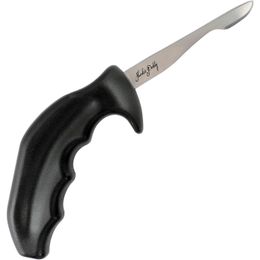 Austernmesser SWISSMAR "Shucker Paddy", silber (schwarz, silberfarben), Edelstahl, Kochmesser, Edelstahl/rutschfester PP-Griff, f&uuml;r Rechts- u. Linksh&auml;nder