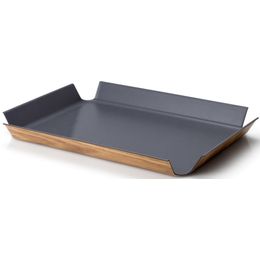 Tablett CONTINENTA, grau, B:34cm L:45cm, Holzpapier, Tabletts