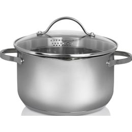 Krüger Kochtopf KRÜGER, silber (silberfarben), H:10cm Ø:16cm, Töpfe, Kochtopf, Induktion