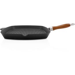 Krüger Steakpfanne KRÜGER "Einsenguss Grill-/ Steakpfanne RUSTICA, 28 x 28cm", schwarz, B:28cm H:3,2cm L:28cm, Pfannen, für Induktions-Kochfelder geeignet