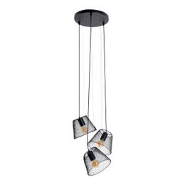 N&auml;ve N&Auml;VE Pendelleuchte "Korie", schwarz, 3, &Oslash; 20cm H: 120cm, 1 Stk., Leuchten, Metallgeflechtschirme schwarz, 3x E27 exkl., H&ouml;he 120cm gestuft, Pendelleuchte