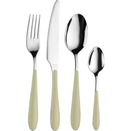 Pinti Inox Besteck-Set PINTINOX "Canaletto", braun (edelstahlfarben, hellbraun), 24 Stk., Edelstahl 18/10, Essbesteck-Sets, mit Kunststoffgriff, spülmaschinengeeignet
