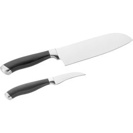 Pinti Inox Messer-Set PINTINOX "Coltelli Professional", schwarz (edelstahlfarben, schwarz), Edelstahl, Kunststoff, Kochmesser-Sets, (K&uuml;chenmesser, Gem&uuml;semesser), Edelstahl 13/0