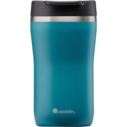 Coffee-to-go-Becher Aladdin "Barista Caf&eacute;", blau, B:7cm H:14cm &Oslash;:7cm, Edelstahl, Kunststoff, Trinkgef&auml;&szlig;e, 2,5 Stunden hei&szlig; & 4,5 Stunden kalt, auslaufsicher, 250 ml