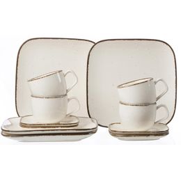 Ritzenhoff & Breker Kaffeeservice RITZENHOFF & BREKER "Geschirr-Set, Service CASA", beige (naturweiß), 12 Stk., Porzellan, Geschirr-Sets, Kaffeeservice, 12 Teile, für 4 Personen