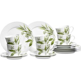 Ritzenhoff & Breker Kaffeeservice RITZENHOFF & BREKER "Evora", gr&uuml;n, 18 Stk., Porzellan, Geschirr-Sets, Kaffeeservice, Geschirr-Set mit Botanik-Motiv
