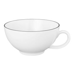Tasse Seltmann Weiden "Lido Black Line", schwarz-wei&szlig; (wei&szlig;, schwarz), B:9,5cm H:4,9cm &Oslash;:11,3cm, Porzellan, Trinkgef&auml;&szlig;e, Tasse, Teeobertasse 0,20 l