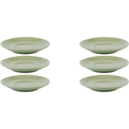 Untertasse APS "6er Set Cappuccinountertasse -SNUG-", gr&uuml;n, H:2,5cm &Oslash;:15,5cm, Porzellan, Speiseteller, hochwertig verarbeitetes Material