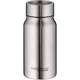 Coffee-to-go-Becher Thermos "ThermoCafé", silber (edelstahlfarben mattiert), B:7,5cm H:16,7cm, Edelstahl, Trinkgefäße