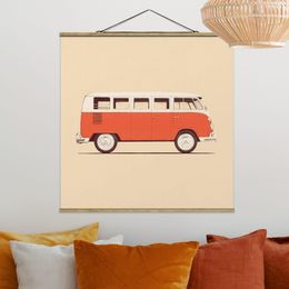 Bilderwelten Stoffbild mit Posterleisten Old School Camper