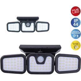 N&auml;ve LED Solarleuchte N&Auml;VE "Pacita", schwarz, B:13,5cm H:11cm L:28,3cm, Leuchten, Wandleuchte, dimmbar in 3 Stufen, Sensor/D&auml;mmerungsschalter