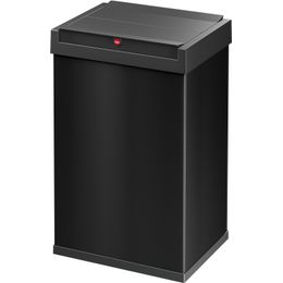 Mülleimer Hailo "Big-Box Swing L", schwarz, B:35cm H:54,5cm T:26cm, Metall, Mülleimer, Mülleimer, 35 Liter, Stahlblech, Abfallbox mit selbstschließendem Schwingdeckel