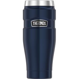 Thermobecher Thermos "Stainless King", blau, H:20cm, Edelstahl, Trinkgefäße, Thermobecher, DrinkLock – Verschlusssystem, 100% dicht