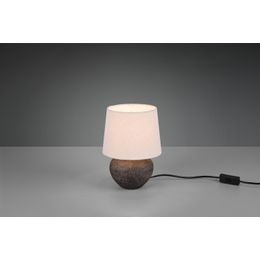 REALITY LEUCHTEN Schreibtischlampe "Lou", braun, 1, Ø 18cm H: 25cm, 1 Stk., Leuchten, Nachttischlampe, Tischlampe, Keramik braun, Stoffschirm Beige, Schreibtischlampe