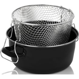 Kr&uuml;ger Frittiertopf KR&Uuml;GER, schwarz, H:12,3cm &Oslash;:24cm, T&ouml;pfe, Induktion