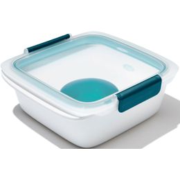 Salatbox OXO GOOD GRIPS "Prep and Go", transparent, B:8,3cm H:21cm L:19,7cm, Kunststoff, Silikon, Lebensmittelaufbewahrungsbehälter, 1,5 Liter