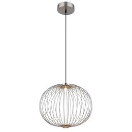 Globo LIGHTING LED Pendelleuchte "GALWAY", nickel matt, 1 Stk., Leuchten, Hängelampe/Hängeleuchte/Wohnzimmer/Esszimmer/Esstisch/rund, LED Pendelleuchte
