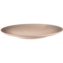 Teller APS "Servierteller "NERO" &Oslash; 33 cm, H&ouml;he ca. 3,5 cm", beige (sand), B:33cm H:3,5cm L:33cm T:33cm &Oslash;:33cm, Melamin, Speiseteller, aus Melamin, kratzfest, bruchsicher und sp&uuml;lmaschinengeeignet