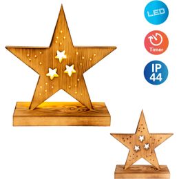 N&auml;ve N&Auml;VE LED Dekoobjekt "LED-Holzstern H: 29cm, Weihnachtsdeko", beige (natur), 1, H: 29cm, 1 Stk., Leuchten, Timerfunktion,warmwei&szlig;, Aussenbereich geeignet, Fensterdekoration
