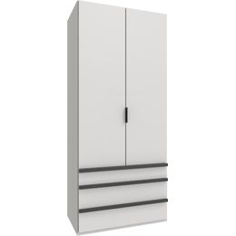 Faltt&uuml;renschrank wimex "Oxford by fresh to go, in der Breite 100cm, in 2 H&ouml;hen erh&auml;ltlich", wei&szlig;, Schr&auml;nke, Wei&szlig;, B/H/T: 100cm x 236cm x 58cm, Schubladen: 3 Stk. T&uuml;ren: 2 Stk. ohne Spiegel, Spanplatte, mit hochwertigen Faltt&uuml;ren f&uuml;r den perfekten &Uuml;berblick, B:100cm H:236cm T:58cm