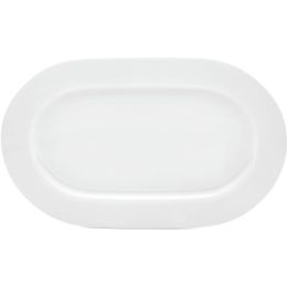 Servierplatte Van Well "Gourmet", wei&szlig;, B:28cm H:1,5cm L:17,8cm, Porzellan, Servierplatten, Servierplatte, sp&uuml;lmaschinenfest und mikrowellengeeignet