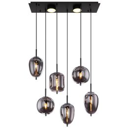 Globo LIGHTING Hängeleuchte "BLACKY", schwarz, 1 Stk., Leuchten, Hängelampe/Pendelleuchte/Glas rauchfarben/unterschiedliche Gläser, Hängeleuchte