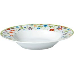 Suppenteller Van Well "Vario", bunt, B:22cm H:7,9cm T:22cm &Oslash;:21,5cm, Porzellan, Speiseteller, Porzellan, sp&uuml;lmaschinen- und mikrowellengeeignet, &Oslash; 21,5 cm