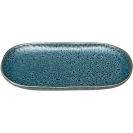 Servierplatte Leonardo "MATERA", blau, B:22cm H:2cm T:12cm, Keramik, Servierplatten, Servierplatte, 22x12 cm