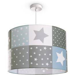 Paco Home Pendelleuchte "Cosmo 345", weiß, 1, Ø 45,5cm H: 27cm, Leuchten, Kinderlampe Deckenlampe LED Kinderzimmer Lampe Sternen Motiv E27, Pendelleuchte