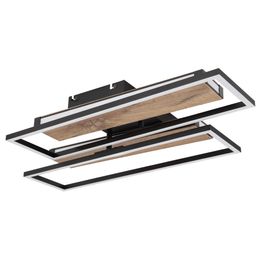 Globo LIGHTING LED Deckenleuchte "COLLI"schwarz, Wohnzimmer, Leuchten, Deckenlampe/Wohnzimmer/Schlafzimmer/modern/Holz