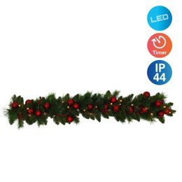 N&auml;ve N&Auml;VE LED-Girlande "Noel", gr&uuml;n rot, Dioden 20 Stk., Kabell&auml;nge 3m x Gesamtl&auml;nge 120m, Lichterketten, Batteriefach mit Ein- / Ausschalter, inkl. Timer (6on/18off)
