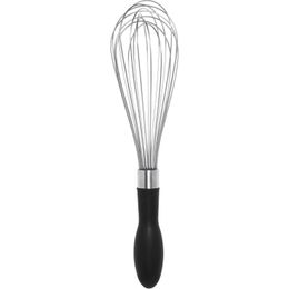 Schneebesen OXO GOOD GRIPS, schwarz, B:8cm, Edelstahl, Schneebesen, Ballonform, Edelstahl, Soft-Touch-Griff, 28 cm