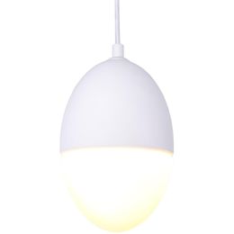Paco Home Pendelleuchte "GREGG", weiß, 1, Ø 13cm, Leuchten, LED, E27, Lampe Für Wohnzimmer Esszimmer Küche, Höhenverstellbar, Pendelleuchte
