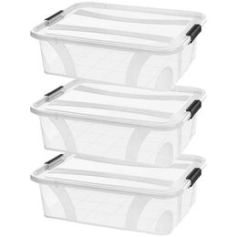 Aufbewahrungsbox Siena Home "Anzio", transparent, B:25,4cm H:11,1cm T:38,5cm, Kunststoff, Aufbewahrungsboxen, Aufbewahrungsbox, Kunststoff, 100% recyclebar