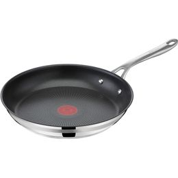 Bratpfanne Tefal "Jamie Oliver Cook Smart, Pfanne Induktion mit Antihaftversiegelung", silber (edelstahlfarben), H:4,5cm &Oslash;:28cm, Pfannen, Bratpfanne, Thermo-Signal bei idealer Bratttemperatur, f&uuml;r alle Herdarten geeignet