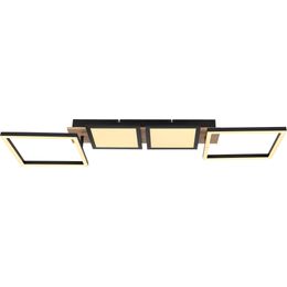 Globo LIGHTING LED Deckenleuchte "BOSSY", schwarz, Leuchten, Deckenlampe/Wohnzimmer/Schlafzimmer/modern/Holz, LED Deckenleuchte