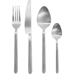 Besteck-Set Blomus "STELLA", silber (silberfarben), 16 Stk., Edelstahl, Essbesteck-Sets, Besteckset Besteckgarnitur, mattiert