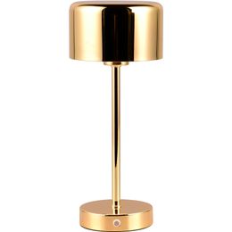 my home LED Tischleuchte "Kadira", braun (messing), 1, Ø 12,6cm H: 30cm, 1 Stk., Leuchten, Akku Tischlampe mit USB-C Anschluss, Touchdimmer 4 Stufen, Höhe 30cm, LED Tischleuchte
