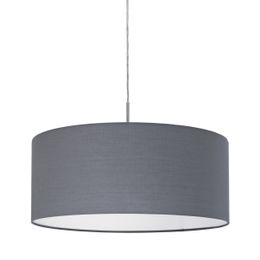 Eglo Hängeleuchte "PASTERI", grau (grau, nickelfarben), 1, Ø 53cm, Leuchten, Lampe aus Stoff / Ø53 x H110 cm / exkl. 1 x E27 (je max. 60W), Hängeleuchte