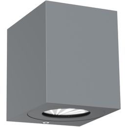 LED Au&szlig;en-Wandleuchte Nordlux "Canto 2", grau, B:8,7cm H:10,4cm T:10cm, Leuchten, inkl. Verschiedene Lichtschablonen