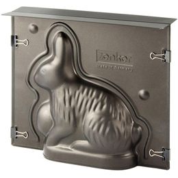 Backform Zenker "Hase", schwarz, B:20cm L:22,5cm T:7cm, Stahlblech, K&uuml;chenformen, Hasenbackform &ndash; Osterbackform, 3D-Backform, Antihaftbeschichtet, 600ml