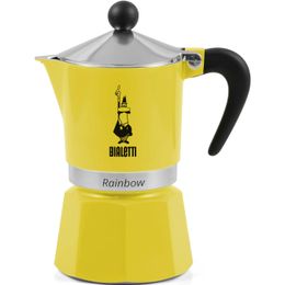 Espressokocher Bialetti "Rainbow", gelb (aluminiumfarben, gelb), 0,27 l, 6, Kaffeemaschinen, Aluminium