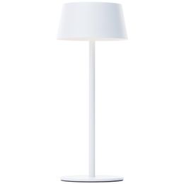 LED Au&szlig;en-Tischleuchte Brilliant "Picco", wei&szlig;, H:30cm &Oslash;:12cm, Leuchten, Solar und per USB ladbar, 30 cm, 300 lm, 3000 K, IP44, Metall, wei&szlig;
