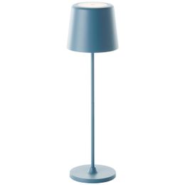 Brilliant LED Tischleuchte "Kaami - mobile LED Au&szlig;en Tischlampe", blau (nordisch blau matt), &Oslash; 10cm H: 37cm, 1 Stk., Leuchten, mobile LED Au&szlig;en Tischlampe, 37 cm, 310 lm, Touchdimmer, USB, LED Tischleuchte